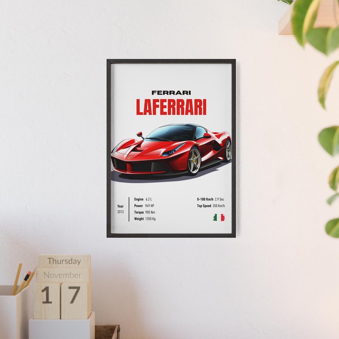 Ferrari Laferrari | Printed Poster (A5-A2) | Digitally Hand Drawn ...