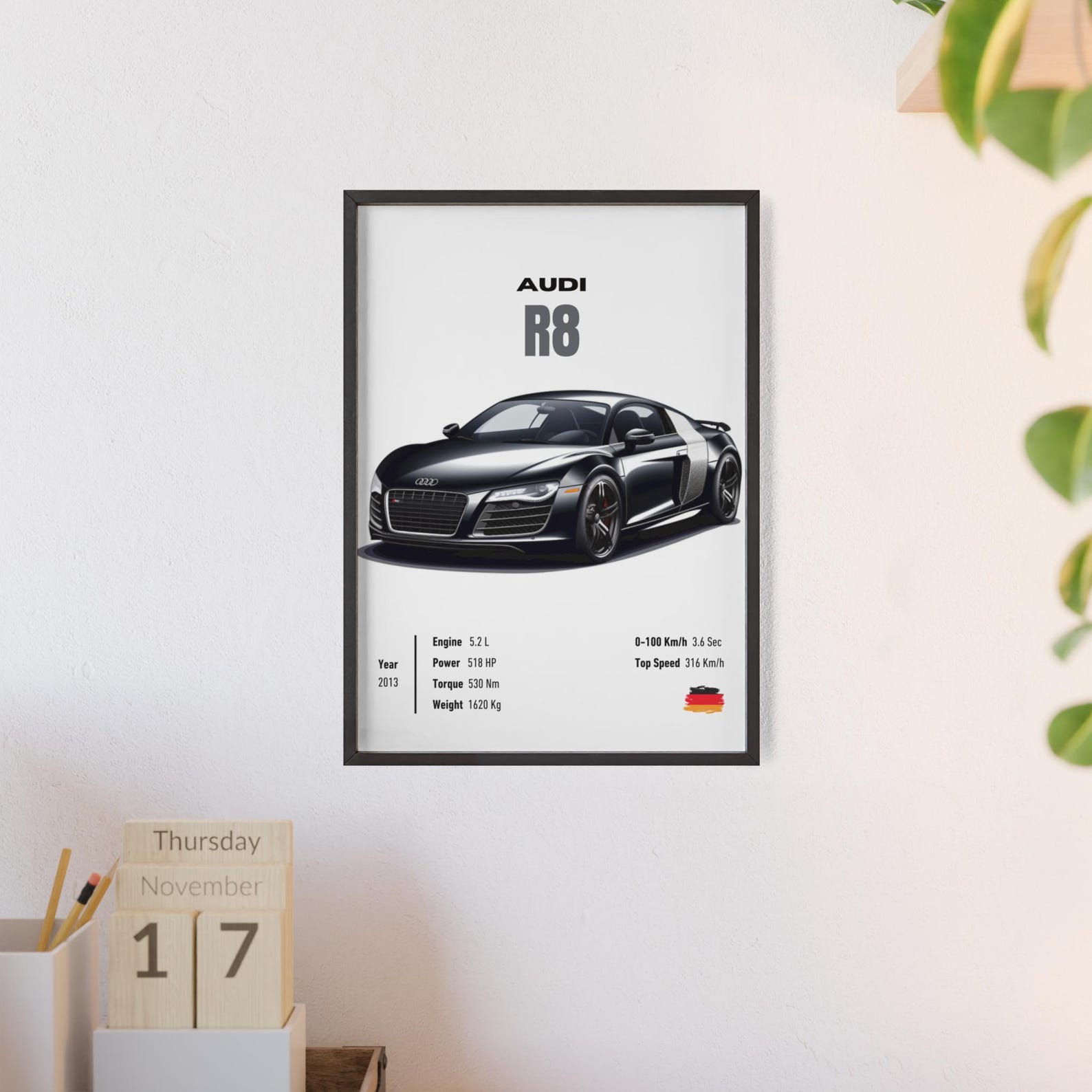 Audi R8 | Digital Print Poster | Digitally Hand Drawn Automotive ...