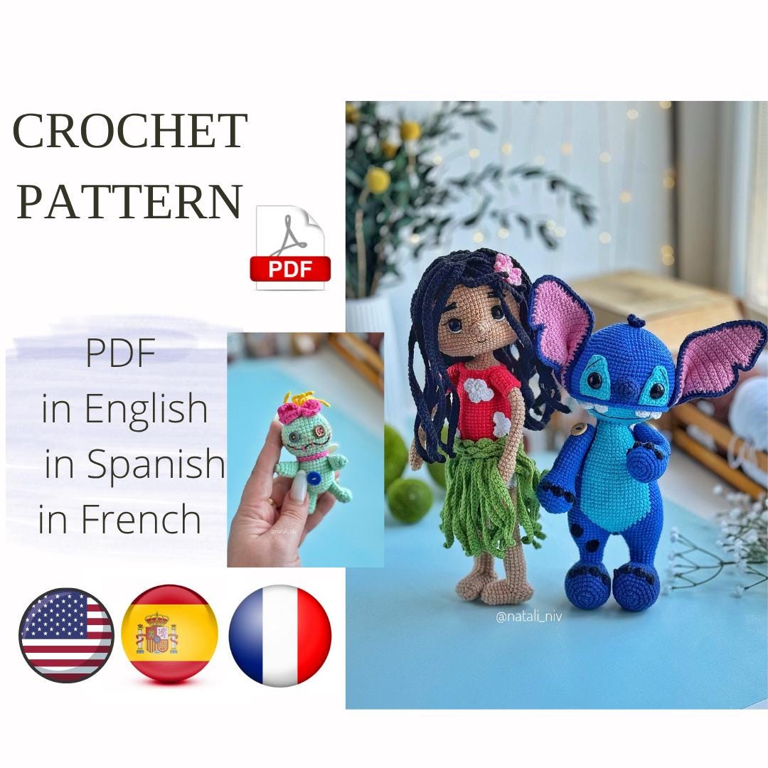 Lilo and Stitch Monster Amigurumi Doll Crochet Pattern PDF English ...