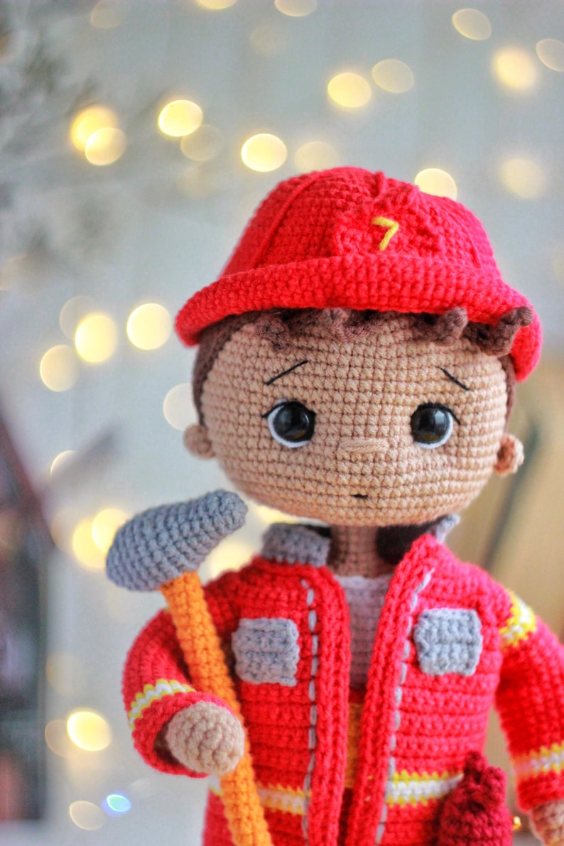 Firefighter Amigurumi Doll Crochet Pattern PDF English Amigurumi ...