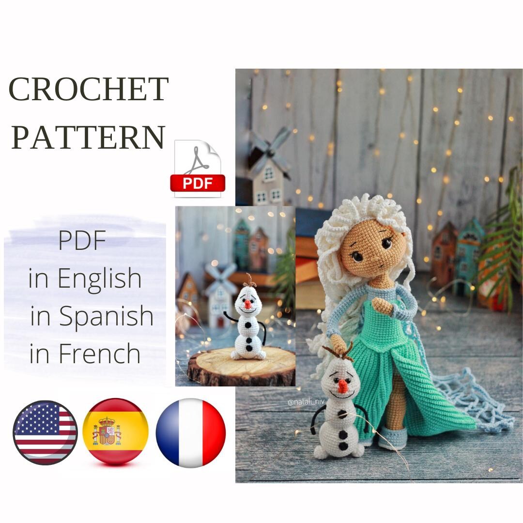 Princess Amigurumi Doll Crochet Pattern PDF English, Spanish, French ...