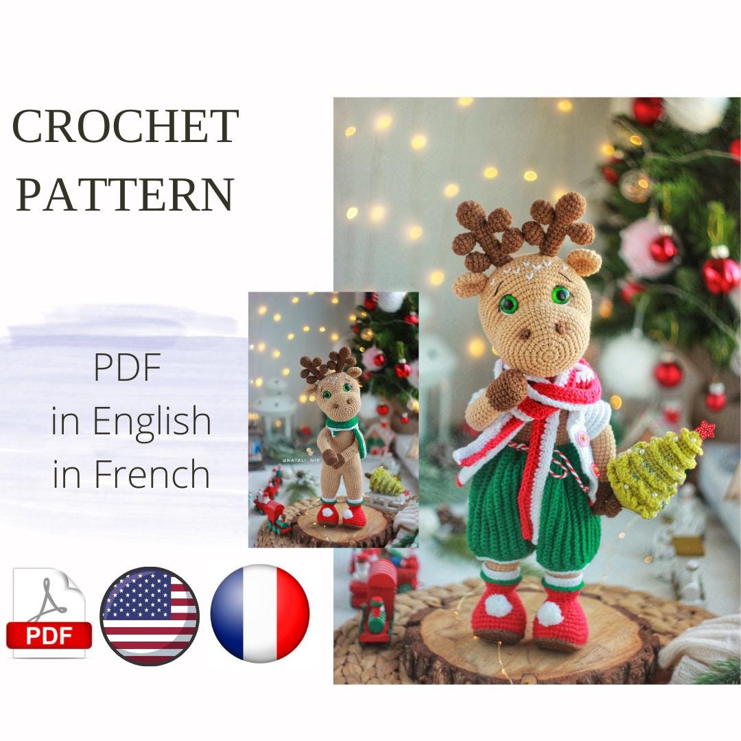 ELK Crochet Pattern Christmas Deer Reindeer Elk PDF Animals English ...