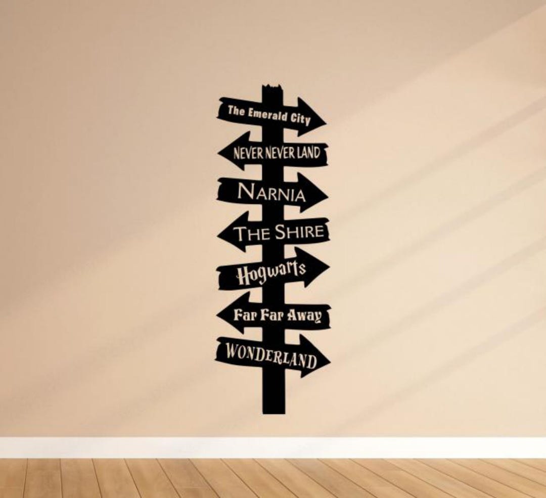Road Sign Wall Decal Vinyl Sticker Storybook Destination Arrows Wall ...