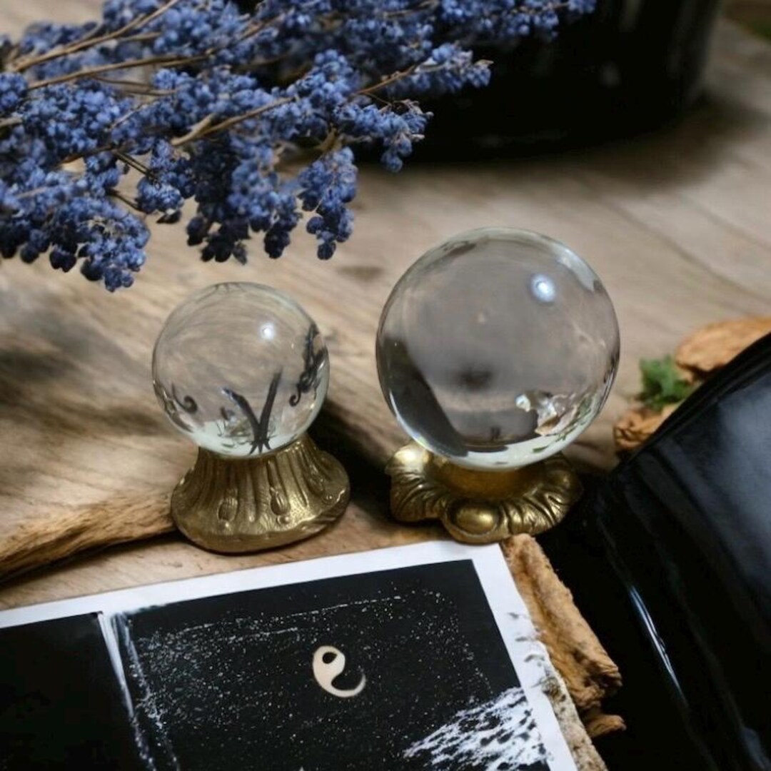 Vintage Crystal Ball Stand, Metal Stand for Crystal Gazing Sphere ...