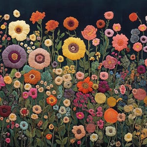 Jigsaw Puzzle 1000-piece of Colorful Wildflower Field, Vibrant Nature ...