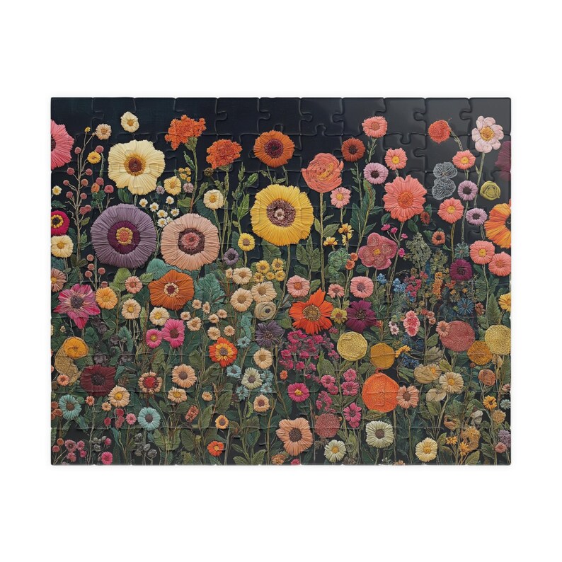 Jigsaw Puzzle 1000-piece of Colorful Wildflower Field, Vibrant Nature ...