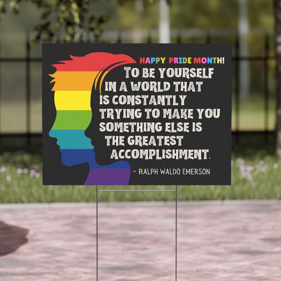Be Yourself Pride Month Yard Sign, LGBTQ Rights Parade, Be Kind ...