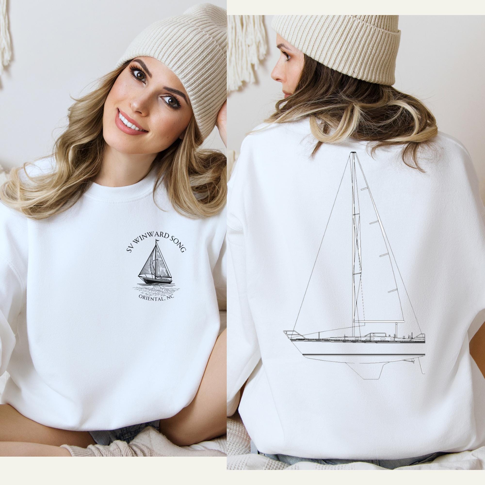 Personalized Boat Sweater, Custom Captain Sweatshirt, Boat Owner Gift ...