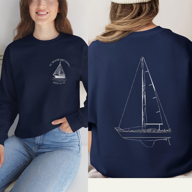 Personalized Boat Sweater, Custom Captain Sweatshirt, Boat Owner Gift ...