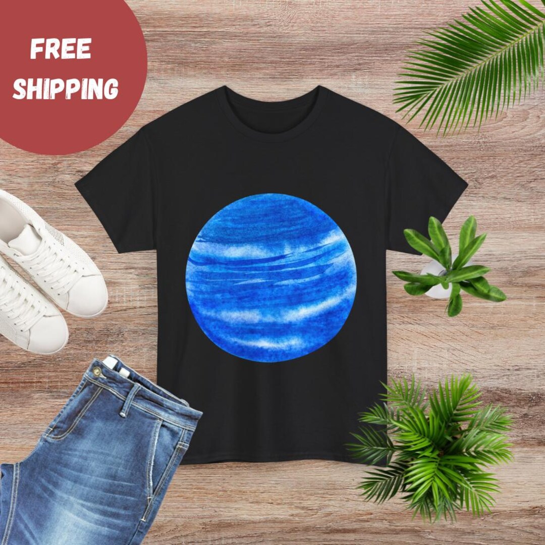Watercolor Neptune Planet T-shirt, Celestial Space Tee, Galaxy Graphic ...