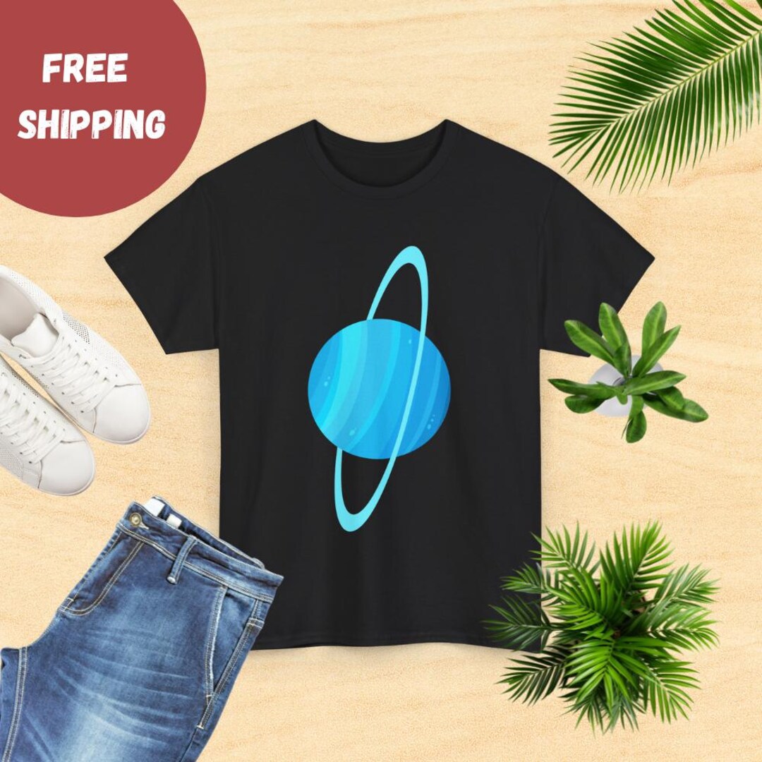 Minimalist Uranus T-shirt, Graphic Solar System Tee, Space Planet Top ...