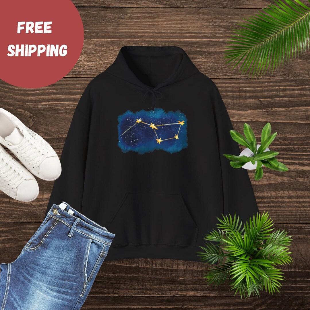 Watercolor Constellation Hoodie, Celestial Starry Sky Pullover, Cosmic ...