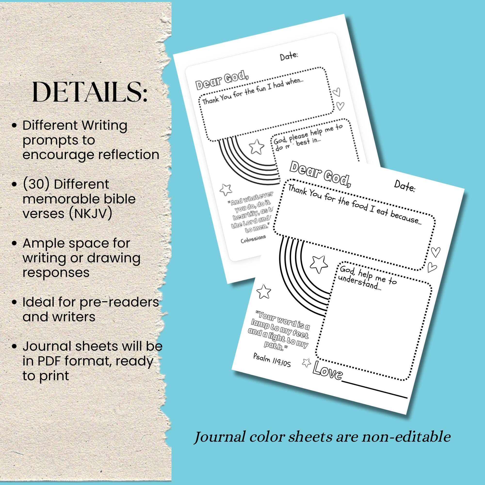 30 Prayer Journal Scripture Coloring Pages, Bible Verse Page Bundle ...