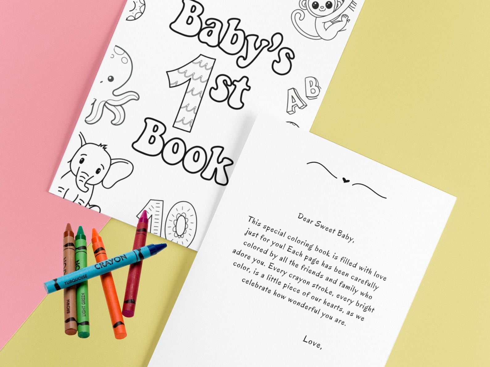 Baby's First ABC 123 Book, Baby Shower Activity, Printable Alphabet ...
