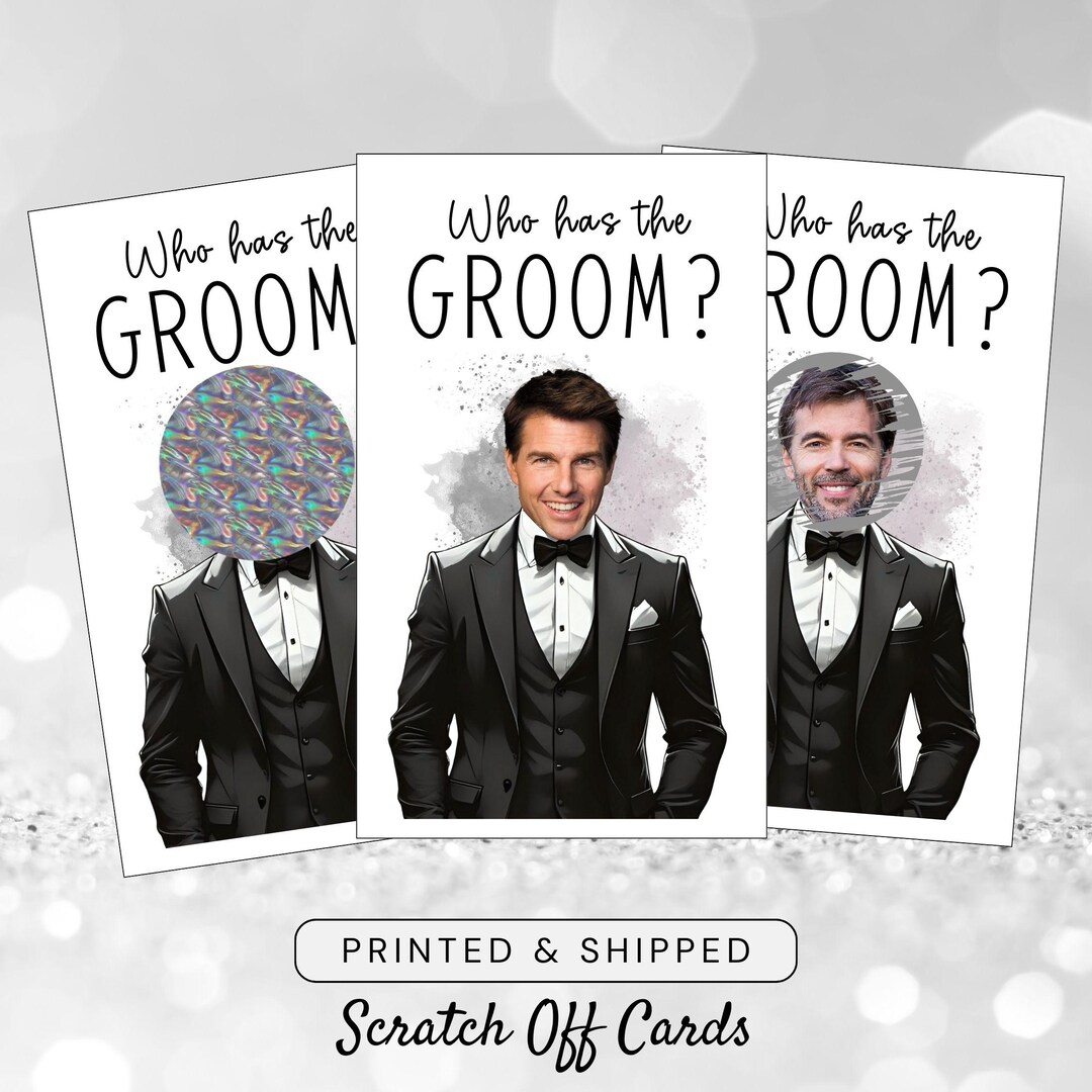 Printed Who Has the Groom, Celebrity Scratch off Game, Bridal Shower ...