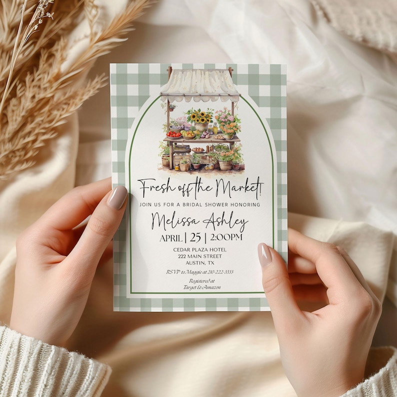 Editable Fresh off the Market Bridal Shower Invitation, Wedding Shower ...