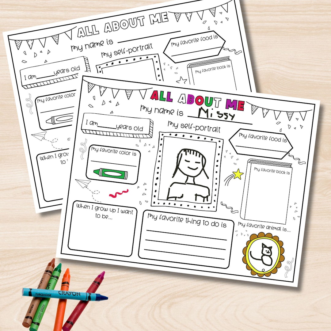 All About Me Printable Activity Sheet, Classroom Ice Breaker Coloring ...