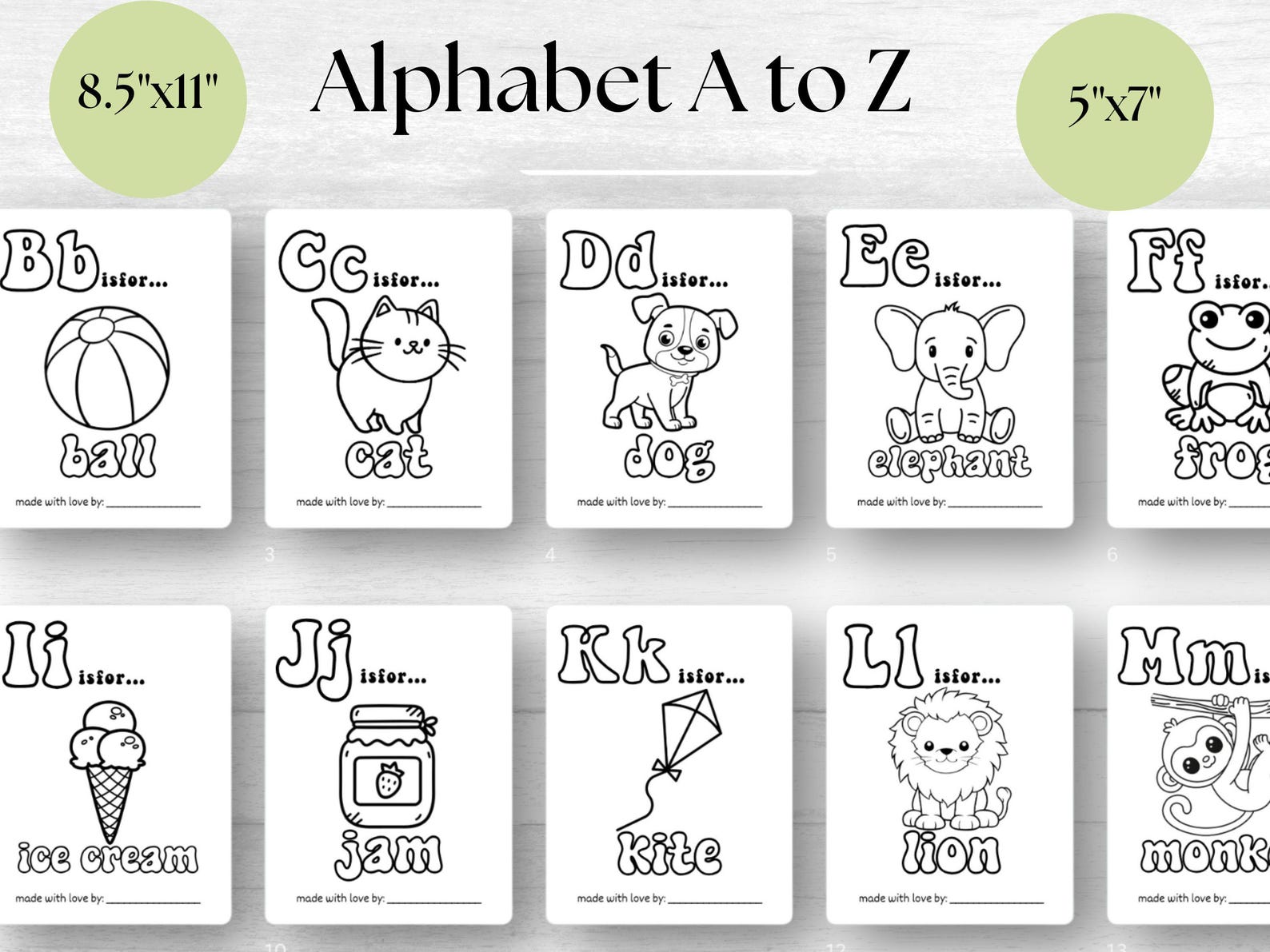 Baby's First ABC 123 Book, Baby Shower Activity, Printable Alphabet ...