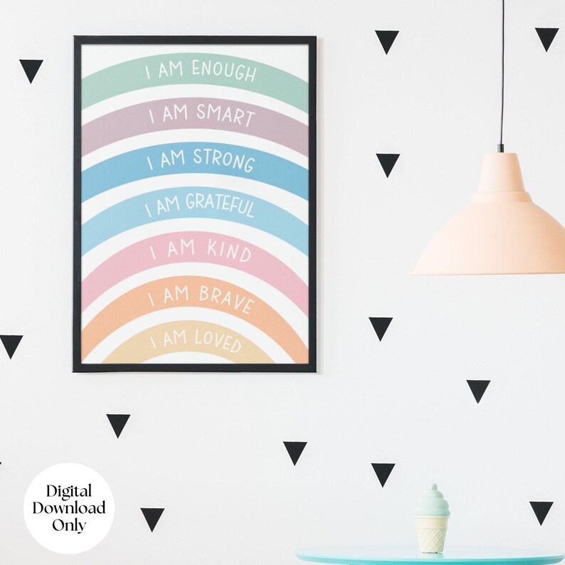Positive Daily Affirmations for Kids, I Am Classroom Posters, Playroom ...