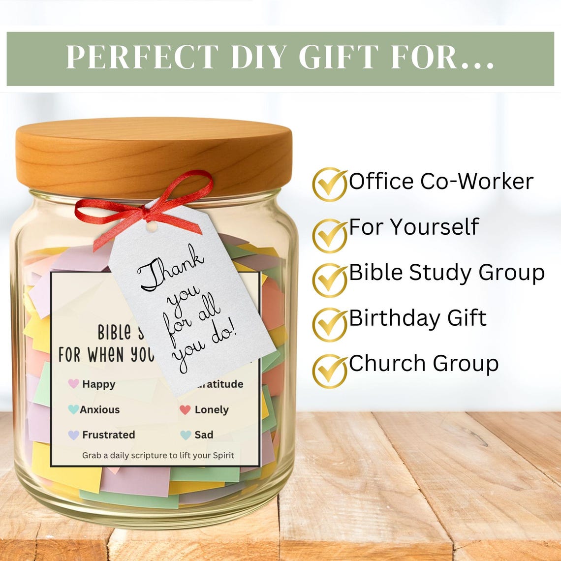 DIY Bible Scriptures Jar Kit, Printable Bible Verses, Daily ...