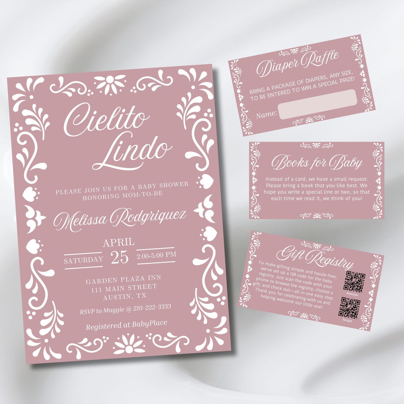 Cielito Lindo Baby Shower Invitation, Bundle Set, Mexican Talavera ...