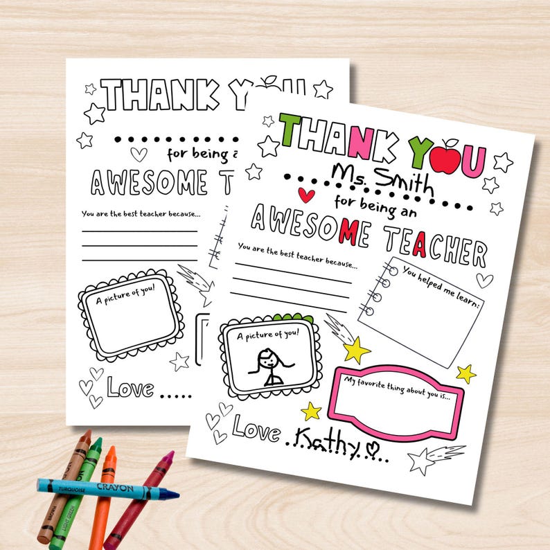 Teacher Appreciation Coloring Page, Printable Gift for Teacher, End of ...