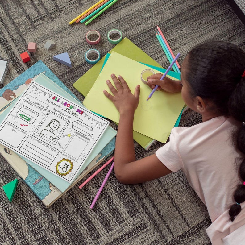 All About Me Printable Activity Sheet, Classroom Ice Breaker Coloring ...