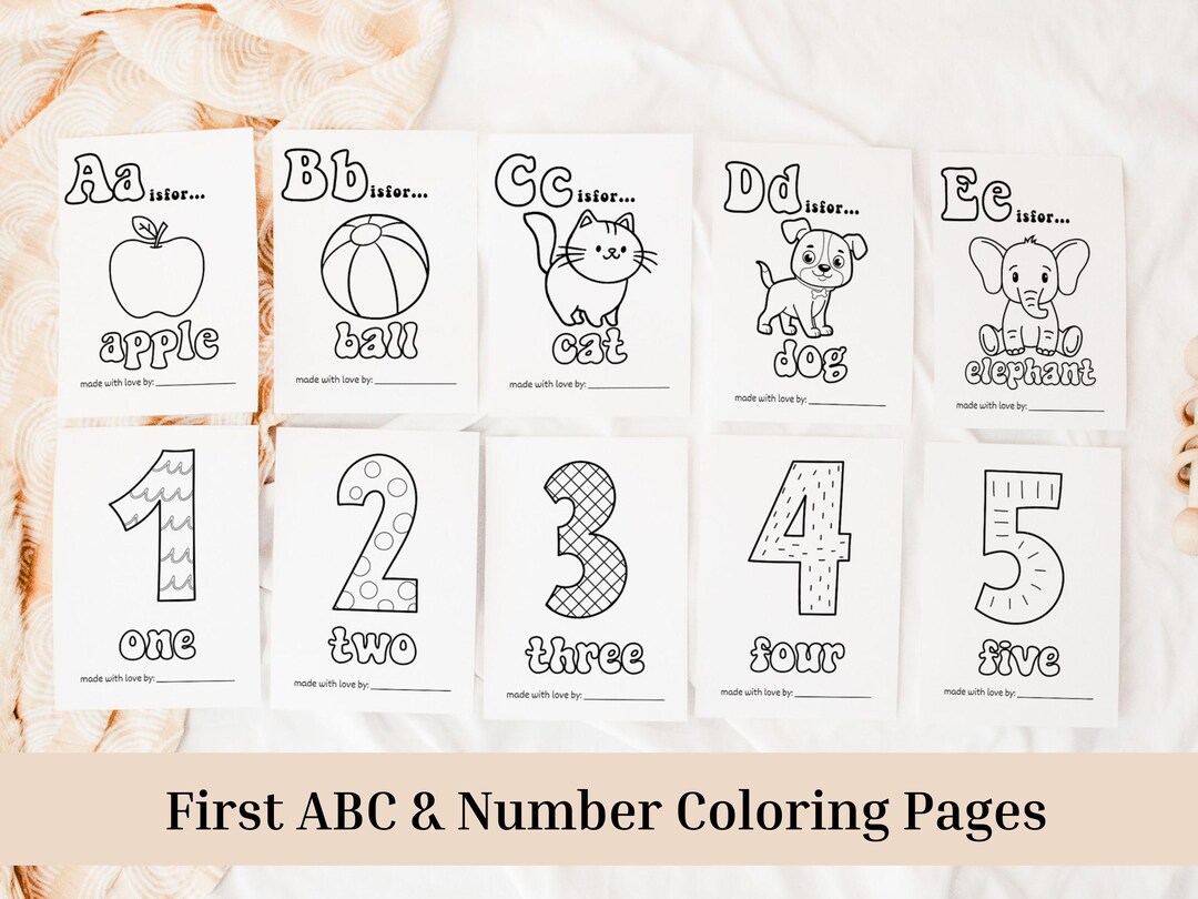 Baby's First ABC 123 Book, Baby Shower Activity, Printable Alphabet ...
