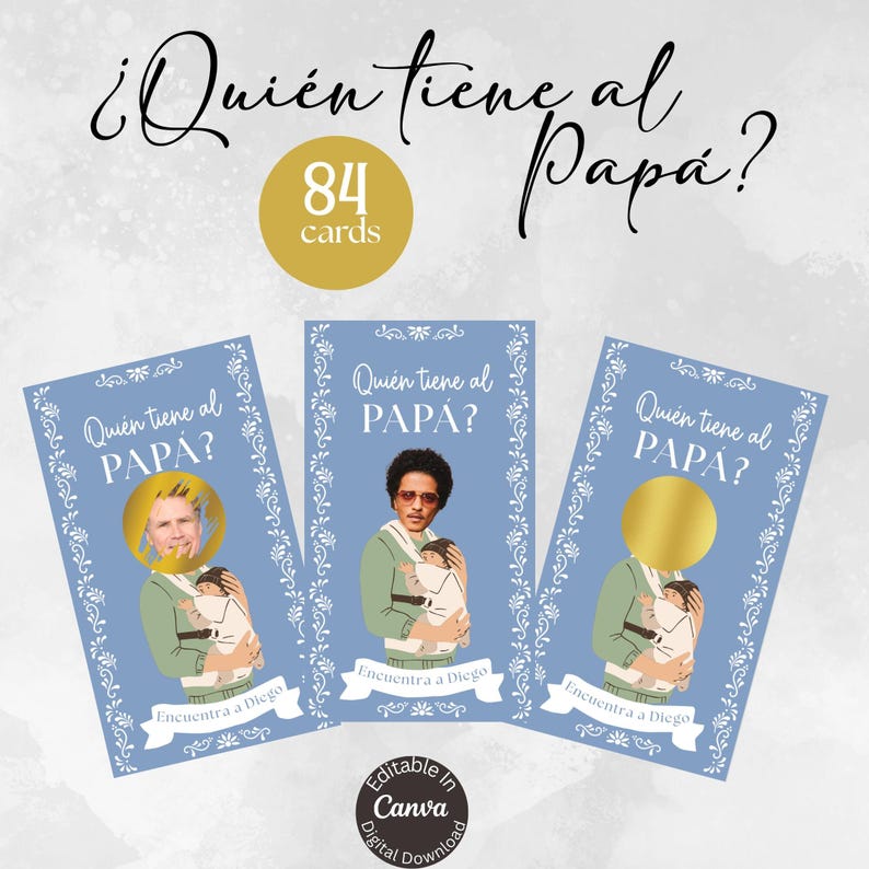 Cielito Lindo ¿quién Tiene Al Papá? Game, Spanish Baby Shower Scratch ...