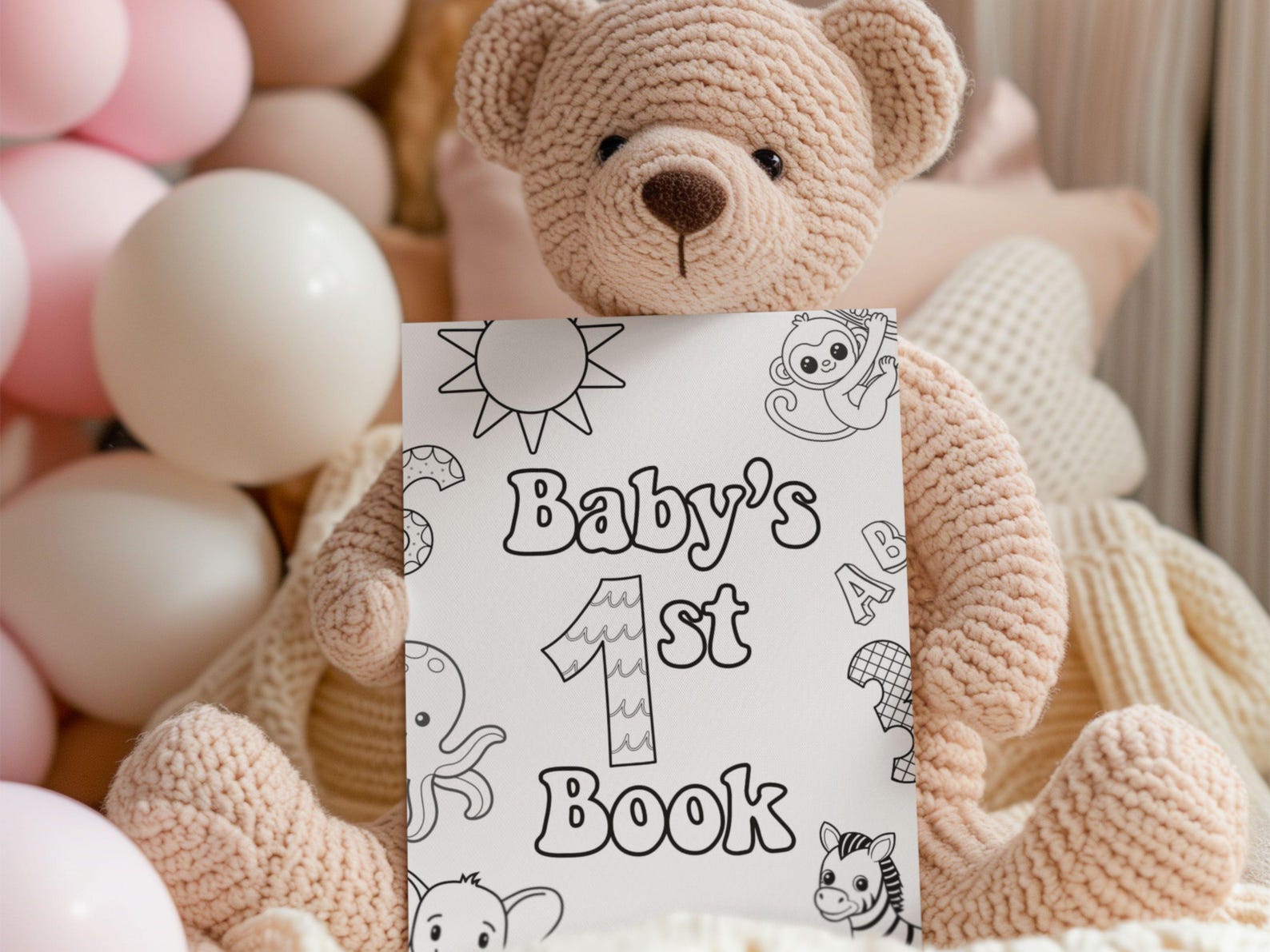 Baby's First ABC 123 Book, Baby Shower Activity, Printable Alphabet ...