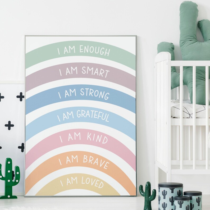 Positive Daily Affirmations for Kids, I Am Classroom Posters, Playroom ...
