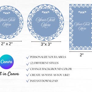 Mexican Talavera Label Template, Printable Party Favor, Circle Tags ...