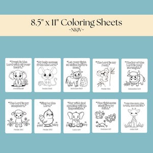 20 Bible Verse Coloring Page Bundle, Printable Church Activity Sheets ...