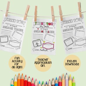 Teacher Appreciation Coloring Page, Printable Gift for Teacher, End of ...