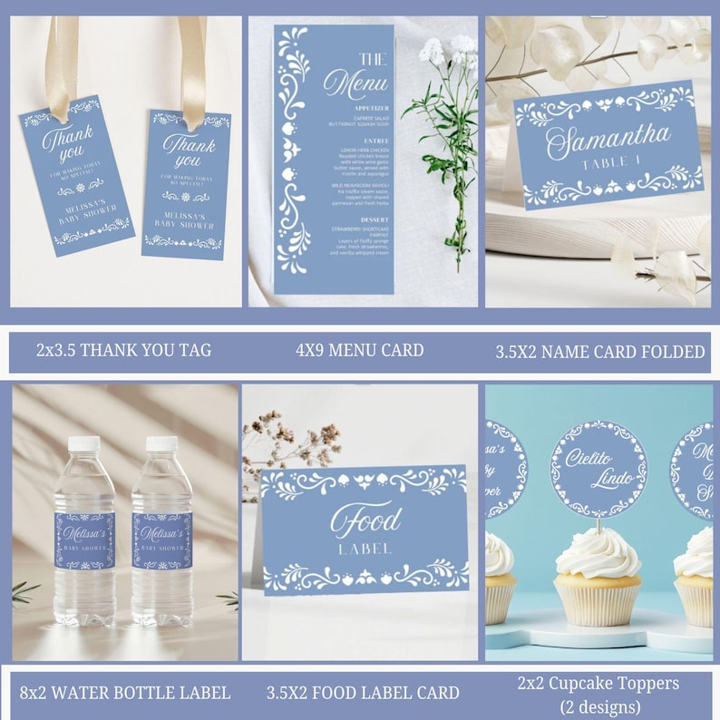 Cielito Lindo Baby Shower Bundle, Editable Invitation, Mexican Talavera ...