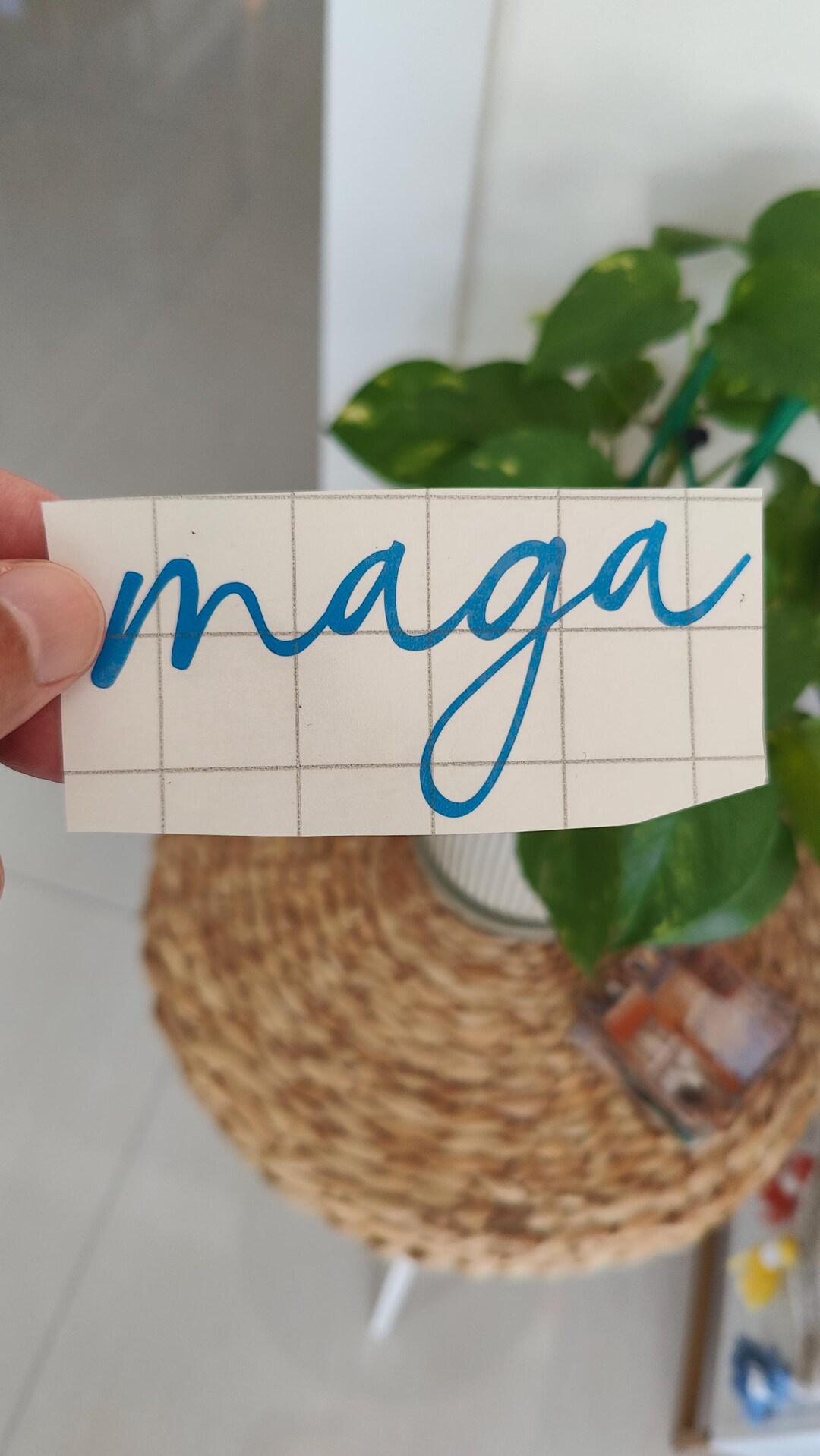 Maga Minimalist Cursive Sticker Decal for Window or Flat Surface Trump ...
