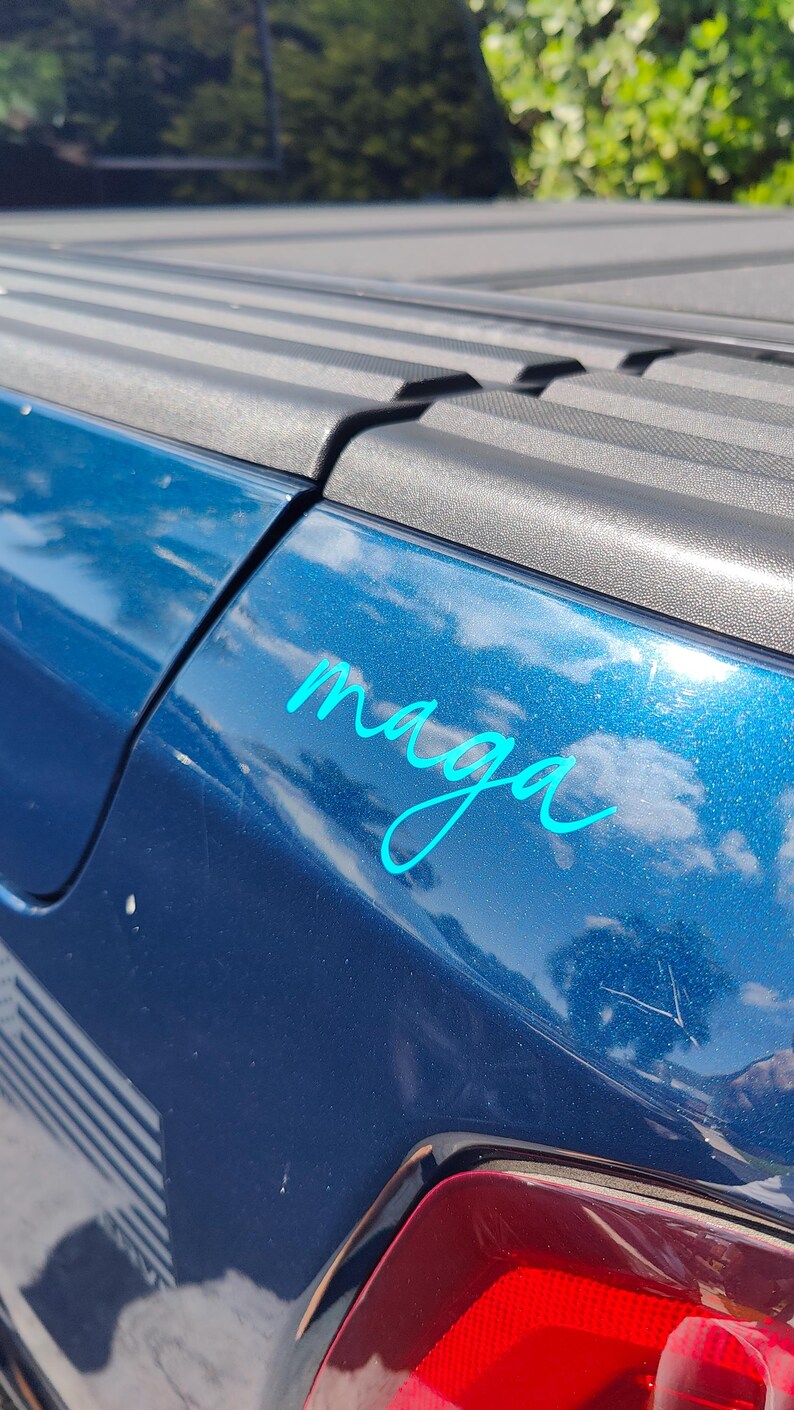 Maga Minimalist Cursive Sticker Decal for Window or Flat Surface Trump ...