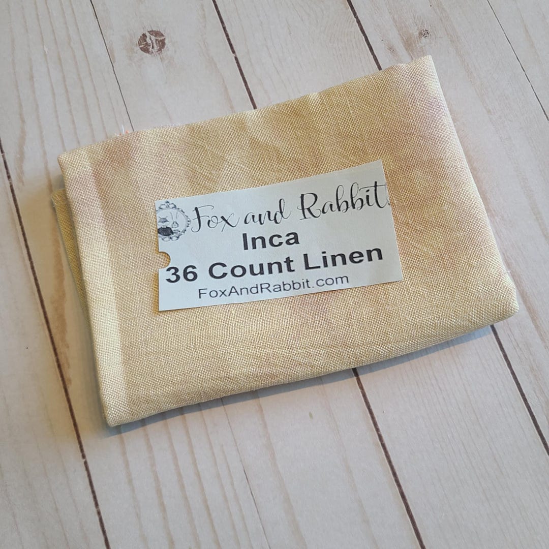 Fox and Rabbit Hand Dyed Linen Inca 36 Count Linen Fat Quarter - Etsy