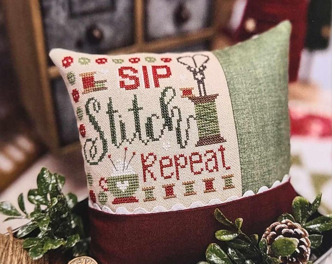 Sip Stitch Repeat Cross Stitch Pattern Primrose Cottage Stitches - Etsy