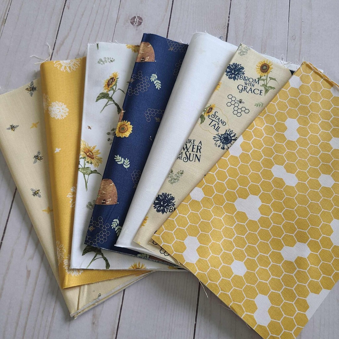 Honey Bees and Flowers Please for Riley Blake Designs Fat Eighth Bundle ...