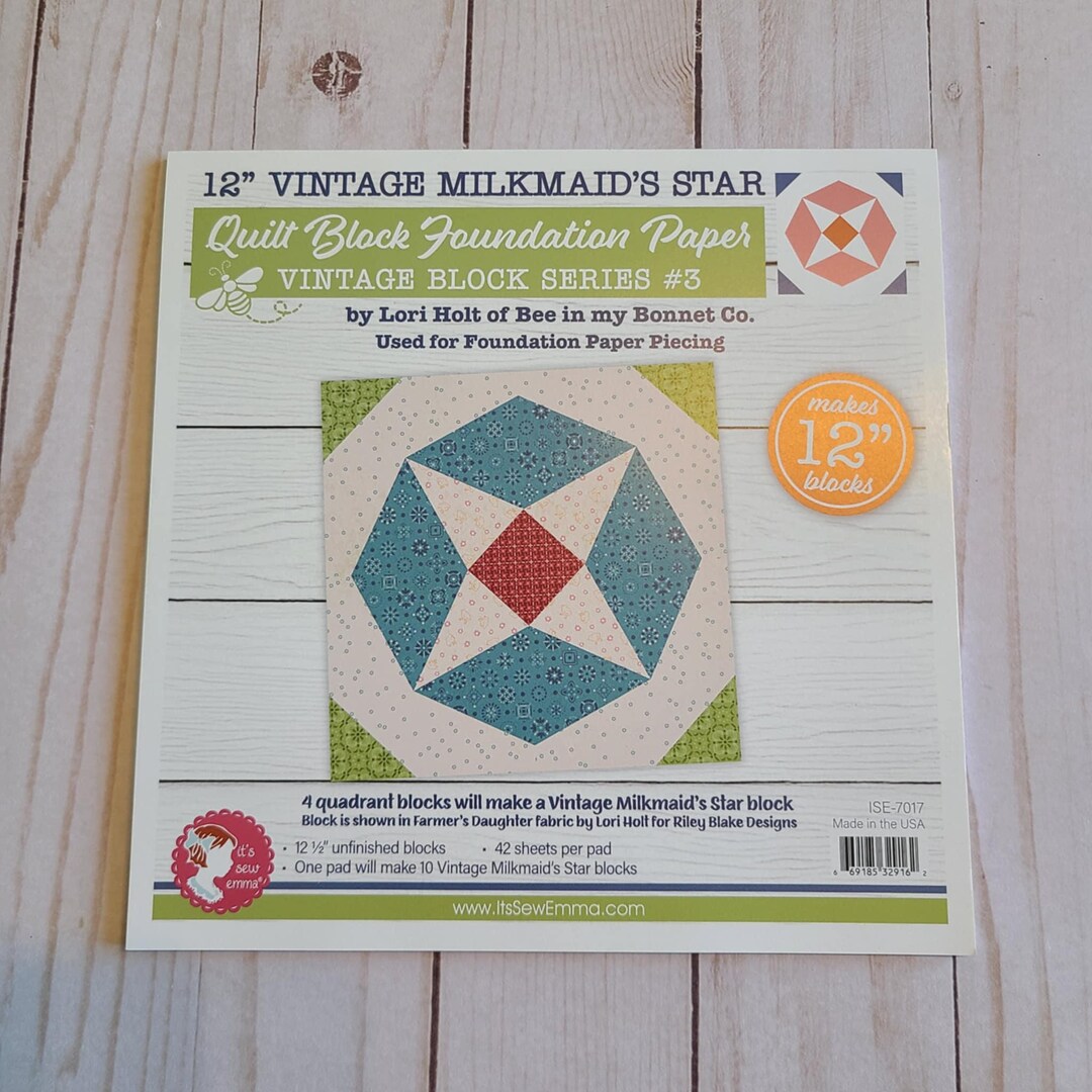 12" Milkmaid Star Foundation Paper Its Sew Lori Holt - Etsy
