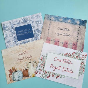 Printed Cross Stitch Project Cards / Project Tracker Cards/ Cross Stitch Organization/stitching ...