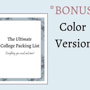 Ultimate College Packing List Printable, Dorm Room Essentials ...