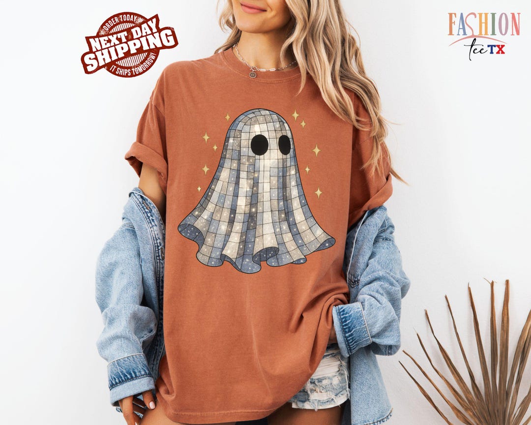 Comfort Colors® Disco Ghost Shirt - Funny Spooky Sweatshirt - Halloween ...