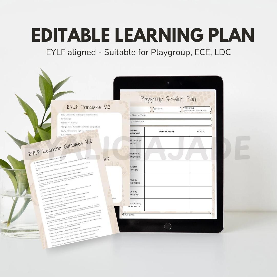Editable EYLF Learning Plan Template | Early Childhood Educator ...