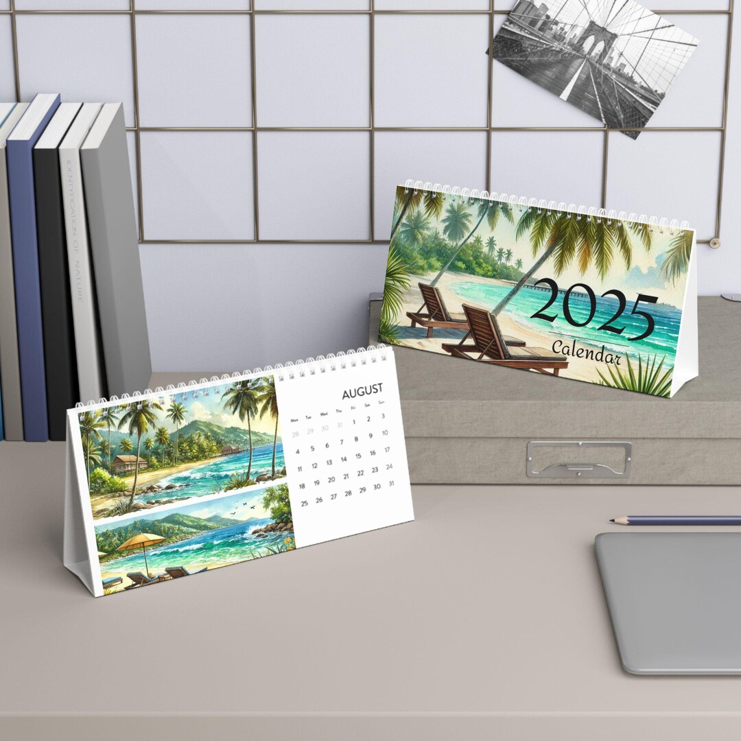 2025 Tropical Vibes Desk Calendar - Etsy