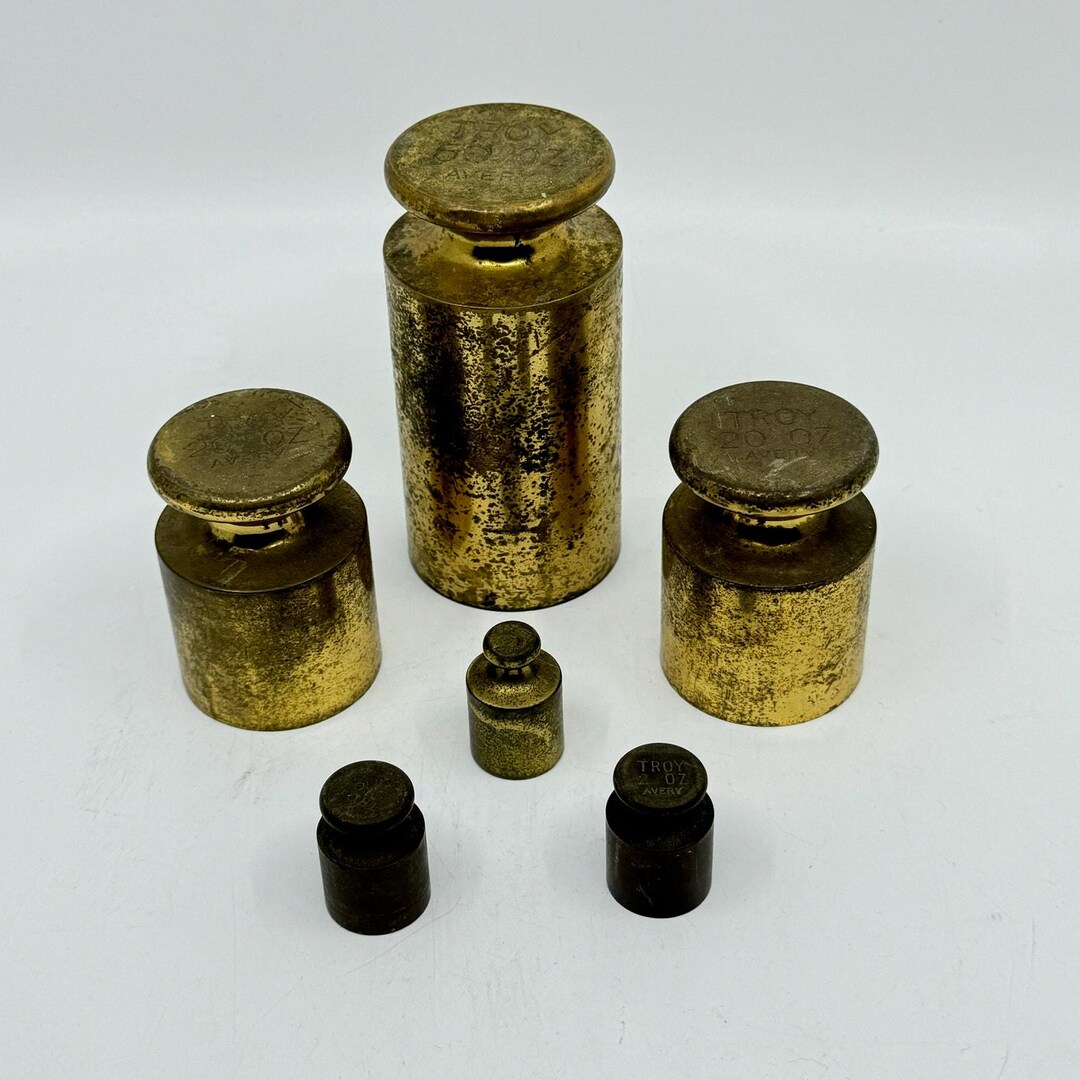 Antique Brass AVERY TROY Scale Weights (6 Piece Set) - Etsy