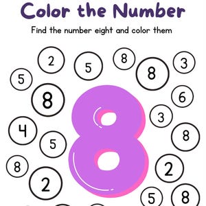 Colorful Preschool Math Number Practice Worksheets - Etsy