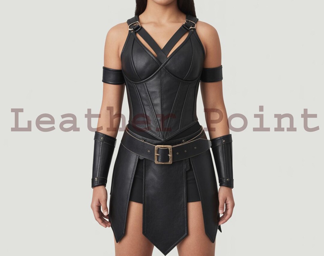 Real Leather Gladiator Dress: Steampunk Warrior Cosplay Outfit Dress - Etsy