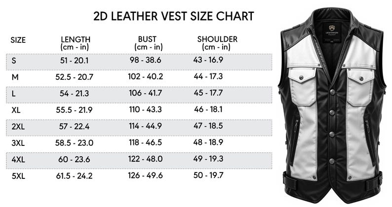 Premium Men’s Leather Biker Vest – Black & White Motorcycle Club Vest ...